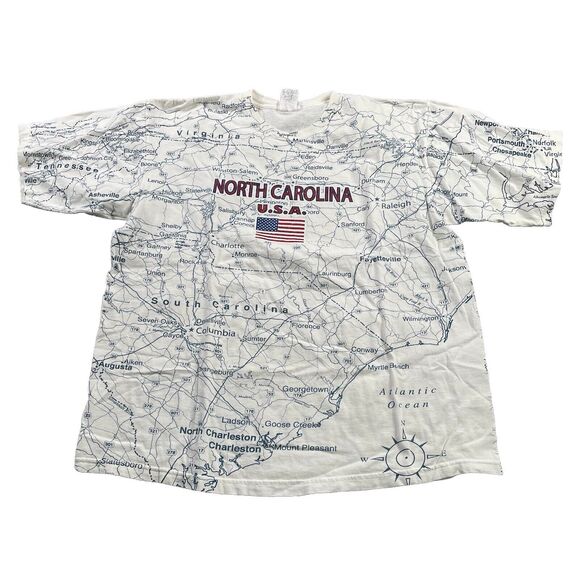 Unbranded | Shirts | Vintage North Carolina Map Shirt | Poshmark